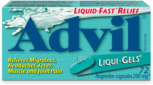 Advil Liqui-Gels (72 Count) 200 mg ibuprofen, Temporary Pain Reliever ...