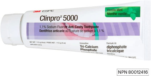 3M Clinpro 5000 Anti-Cavity Toothpaste (1.1% Sodium Fluoride) Vanilla ...
