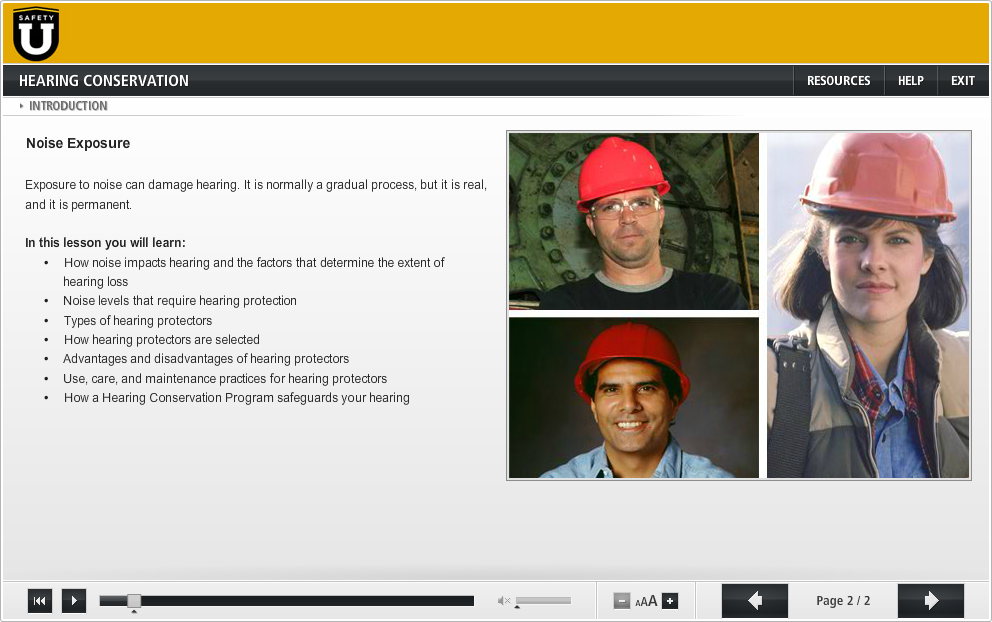 Hearing Conservation Overview Online Training Course | SafetyU.com