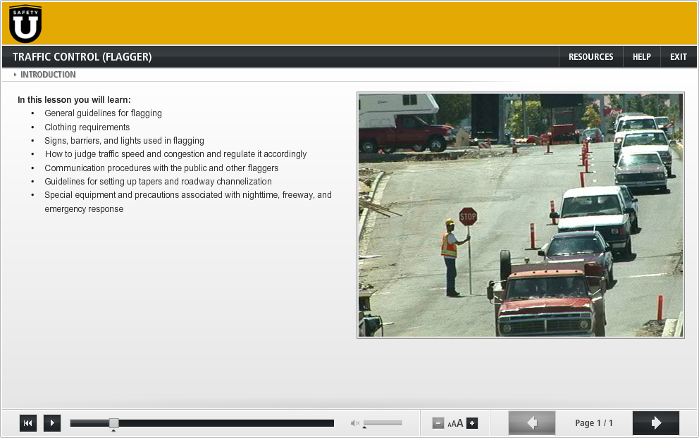 Traffic Control (Flagger) Online Training Course | SafetyU.com