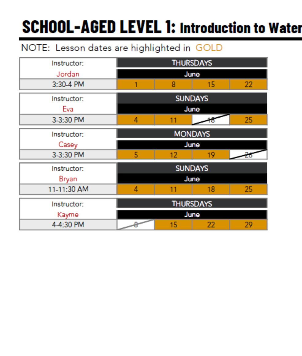 SCHOOL-AGED LEVEL 1: Introduction to Water Skills | Capital City Health ...