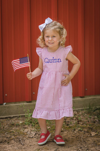 Girls Seersucker Dress | The Sassy Seamstress