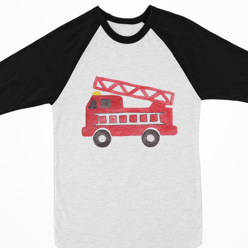 Watercolor Raglan- Fire Truck | The Sassy Seamstress