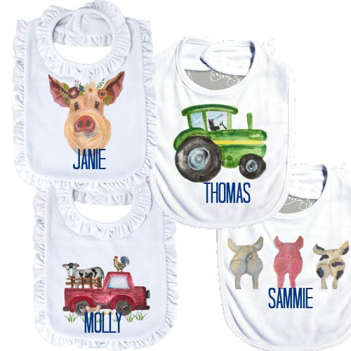 Farm Animal Personalized Bib | The Sassy Seamstress
