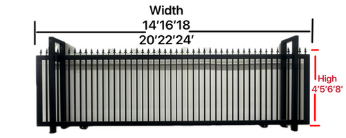 GS- Sliding Gate Spike Top(Including Metal Wheels x2) | Fencemart Global