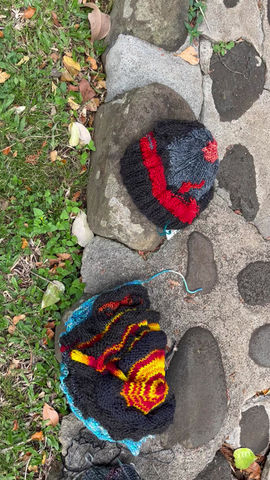 Yes, I knit volcano hats.
