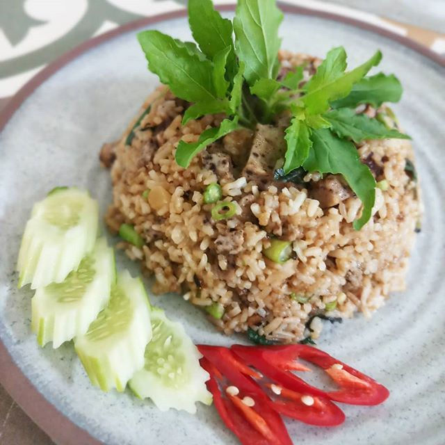 Fried rice with holy basil or Pad Kaprao
