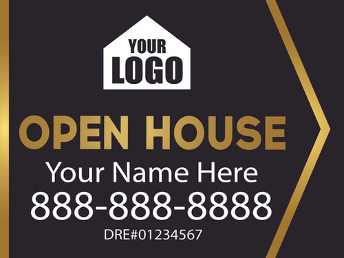 18X24" Open House Sign Panel Black Background | premier-signs