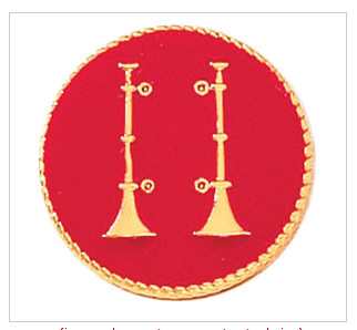 Captain Two Vertical Bugles on red. | thecopfireshop
