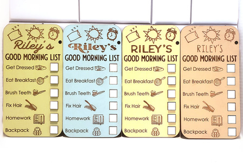 Custom Name Morning Routine Chart for Children Dry Erase | Starlene Designs