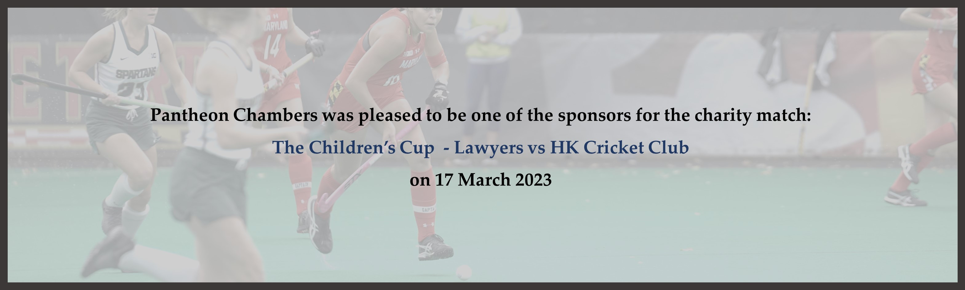 Pantheon Chambers sponsored the charity hockey match - The Children's ...