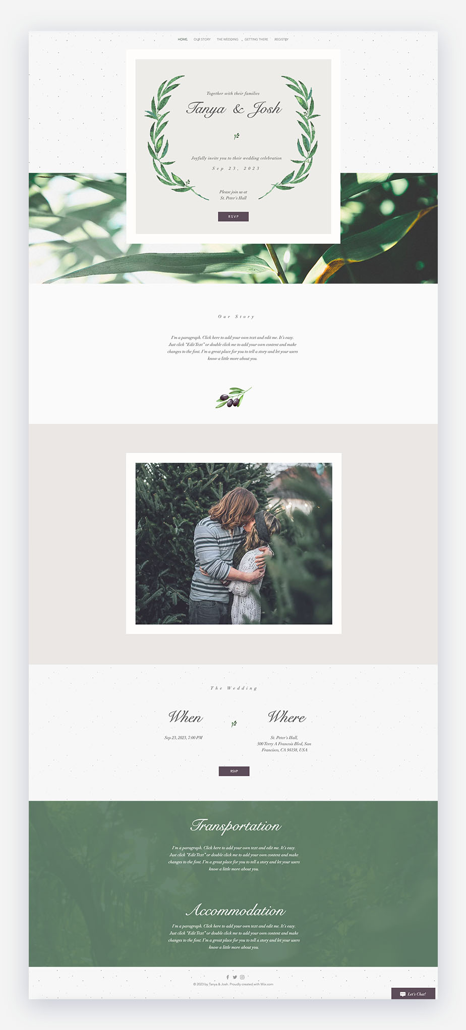 Stationery Wix RSVP Wedding Template Simplistic Paperless Wedding ...