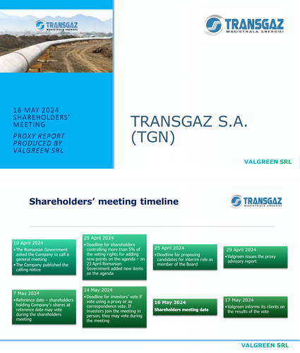 Transgaz (TGN) Proxy Report 16 May 2024 | Valgreen
