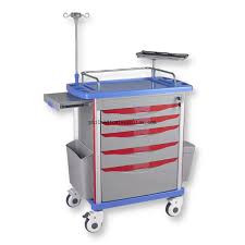 TROLLEY EMER-ABS-5 DRAWERS BLUE | Lepeke Medical