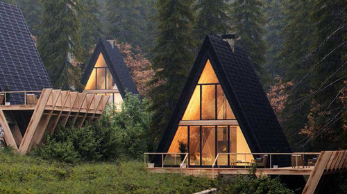 Modern Design Prefab A Frame house Modular tiny homes