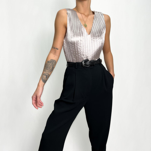 Steel Gray Plisse Tank M-L | by P. vintage