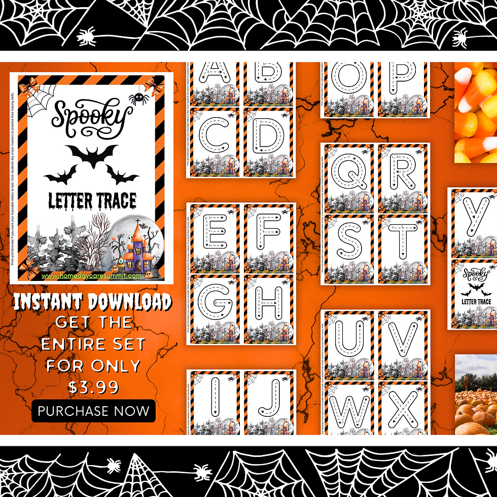 Spooky Letter Trace - Instant Download | Home Daycare Summit