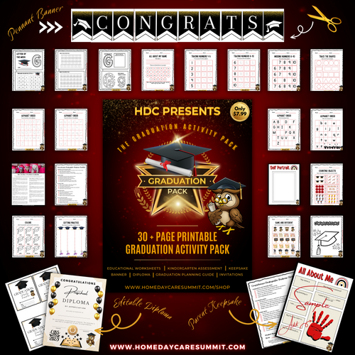 Preschool Graduation Printable Activity Pack | Home Daycare Summit