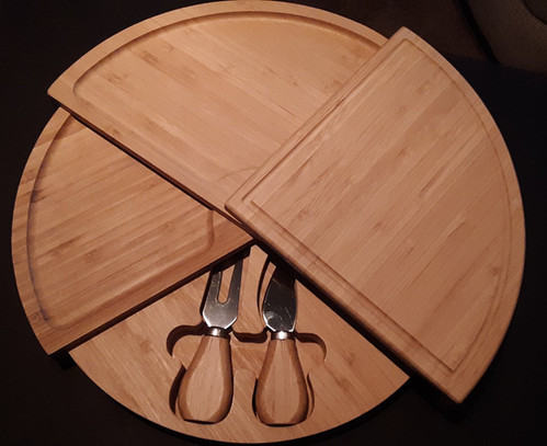 Compact Swivel Cheese Board with Knives | CheeseSlicing, LLC