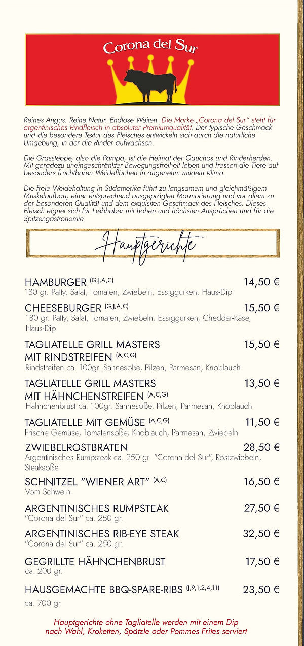 Speisekarte | Grill Masters
