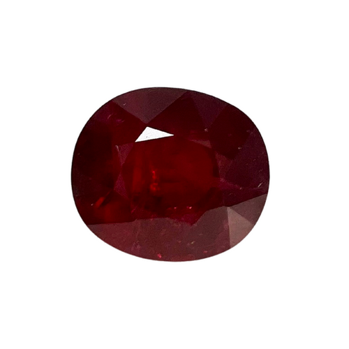 5.17 Carat Red Ruby Oval | Precious Pebbles Inc