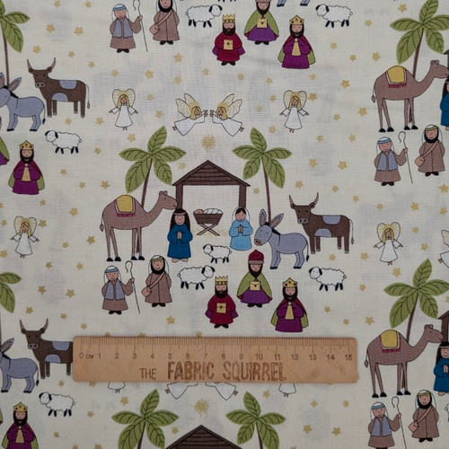 Nativity Scene Fabric - Away in a Manger from Lewis and Irene | The ...