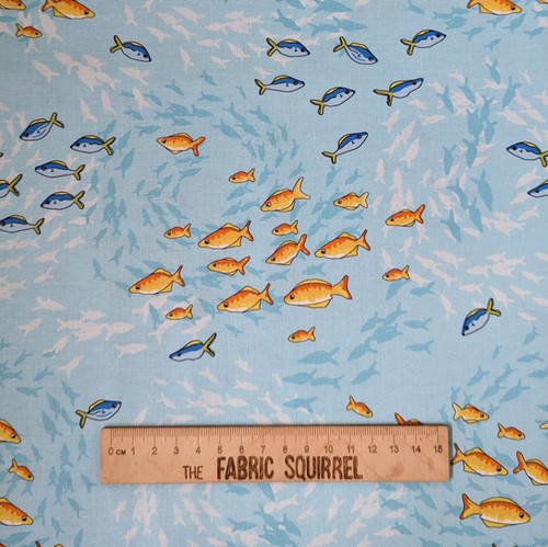 Fish Shoal Organic Cotton Fabric - Sea in Colour The Crafty Lass | The ...