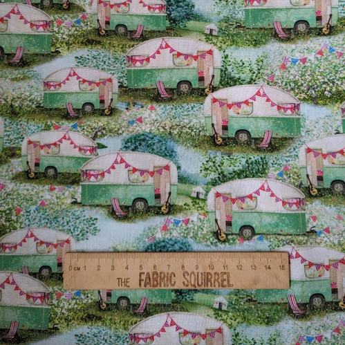 Retro Caravan Fabric - The Secret Garden by 3 Wishes Fabric | The ...