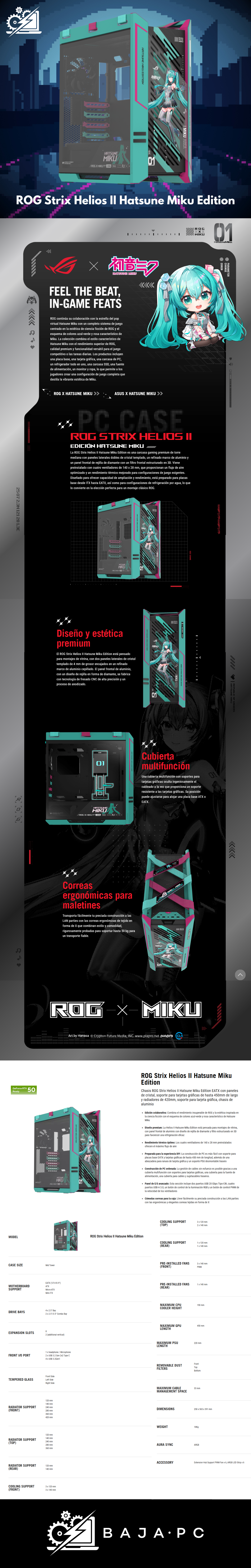 Gabinete Gamer Asus ROG STRIX HELIOS II GX601S HATSUNE MIKU EDITION ...