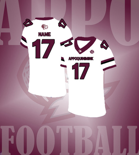 Away Appo HS (DE) Football Fan Jersey "with" custom name on back of ...