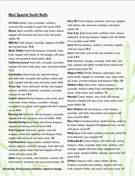 Home | Nori Japanese Sushi & Grill