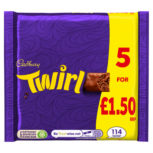 Cadbury Twirl 5 x 21.5g (107.5g) | Spar Melrose