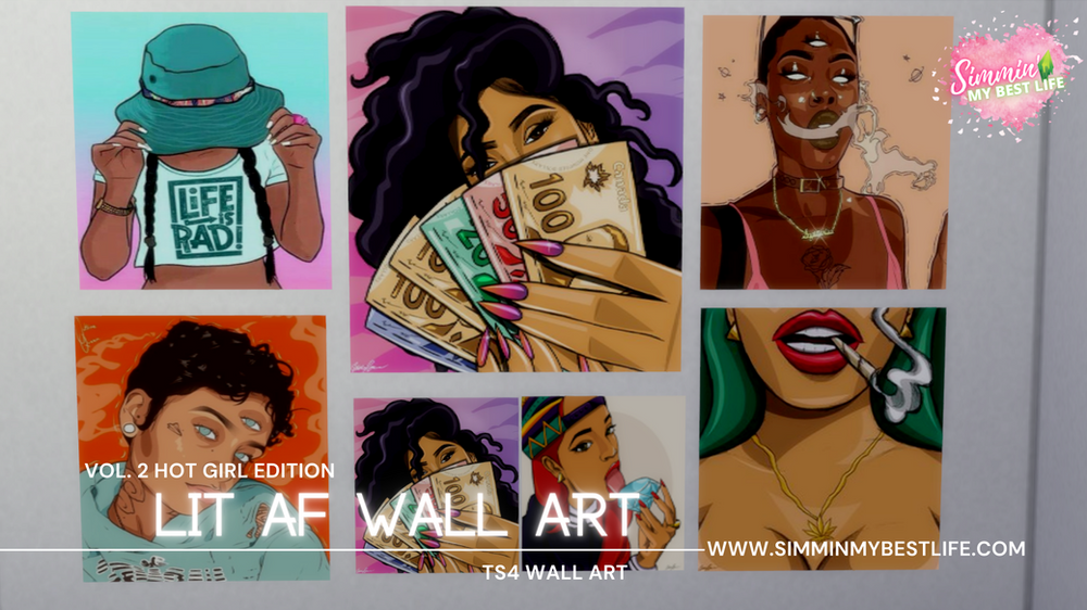 LIT AF HOT GIRL WALL ART