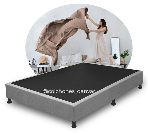 Base Cama 140x190 cm | Doble | Color Gris | Tapizada Premium | Armada ...