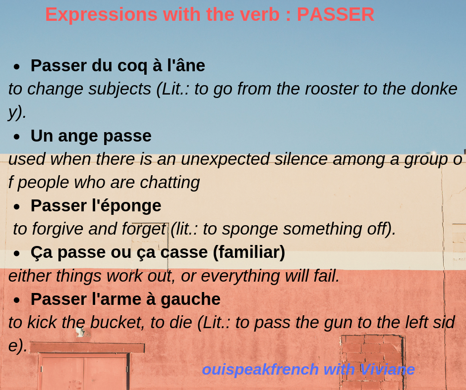Les différents sens du verbe "passer"