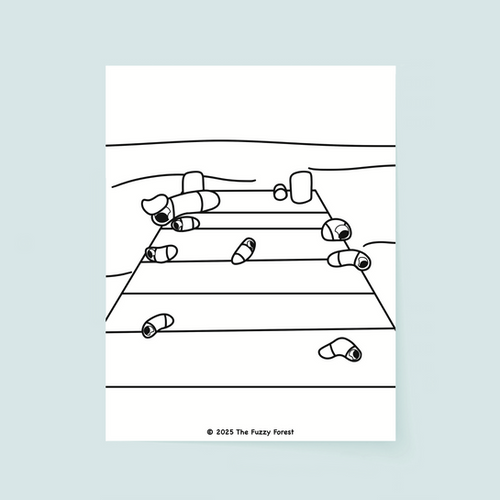 Counting the Ripples - Coloring Page | The Fuzzy Forest