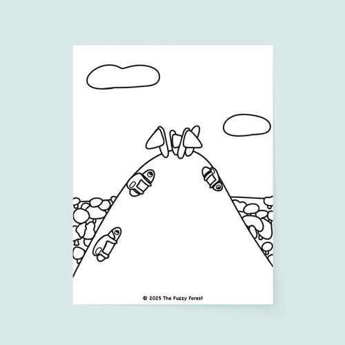 Fuzzathon Flag Grab - Coloring Page | The Fuzzy Forest