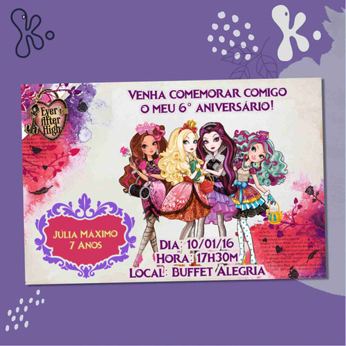 Convite Digital Ever After High 2 | KidsArt