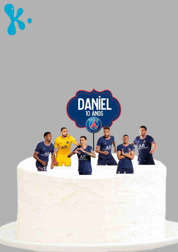 Topo de Bolo Paris Saint-Germain Personalizado com Nome e Idade | KidsArt