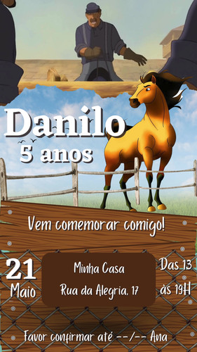 Convite Animado Spirit Menino | KidsArt