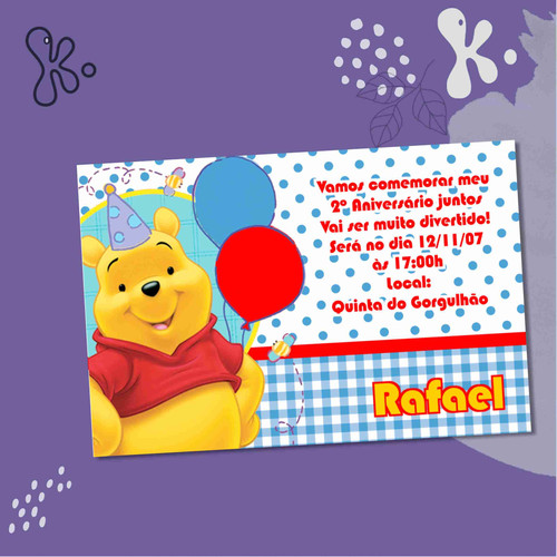 Convite Digital Winnie The Pooh 8 | KidsArt