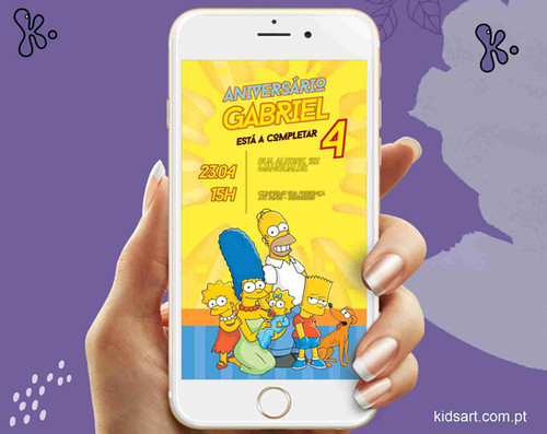 Convite Digital Simpsons Personalizado – Tema Aniversário Infantil ...