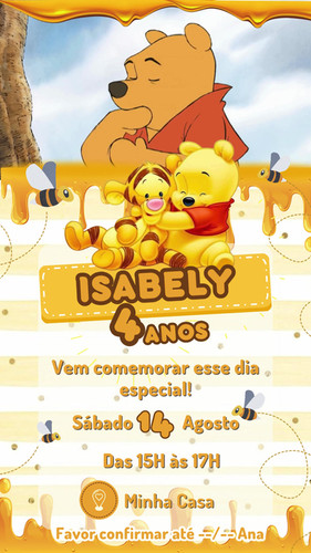 Convite Animado Winnie the Pooh | KidsArt