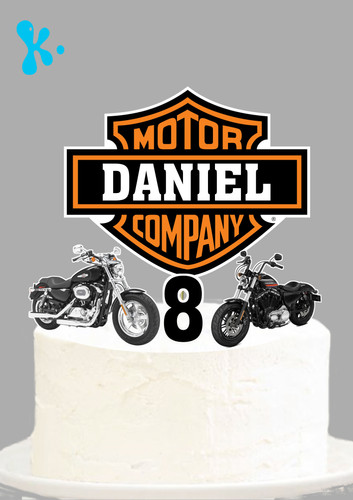 Topo de Bolo Impresso Mota Harley-Davison | KidsArt