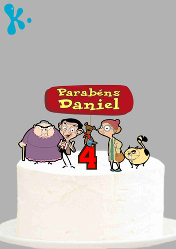 Topo de Bolo Mr. Bean Personalizado com Nome e Idade | KidsArt