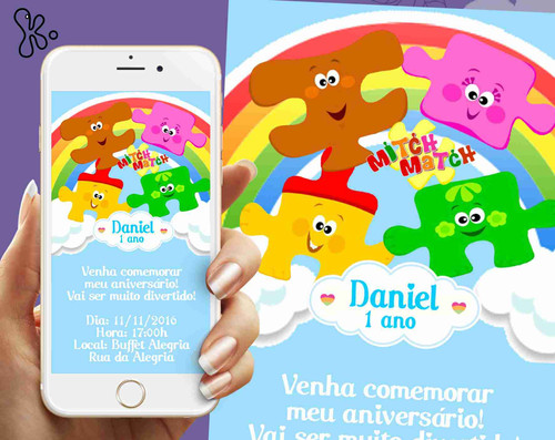Convite Digital Mitch Match Baby TV | KidsArt