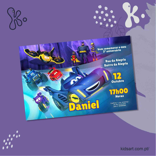 Convite Digital Batwheels Personalizado – Envio Digital e Impressão ...
