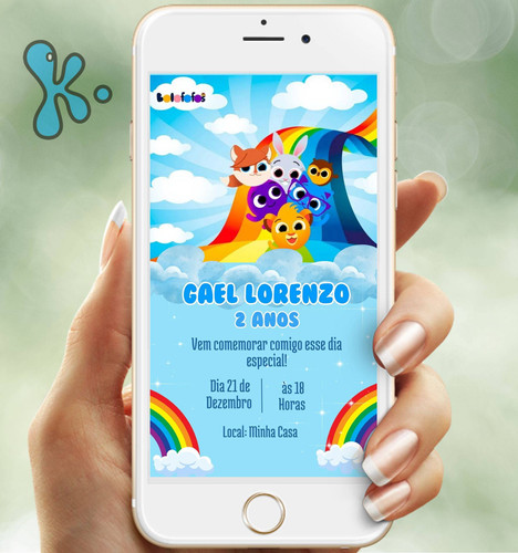 Convite Digital Bolofofos – Colorido, Musical e Super Fofo! | KidsArt