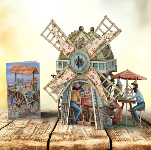 Me&McQ 3D Karte "Happy Birthday Windmill" | GrussWerk