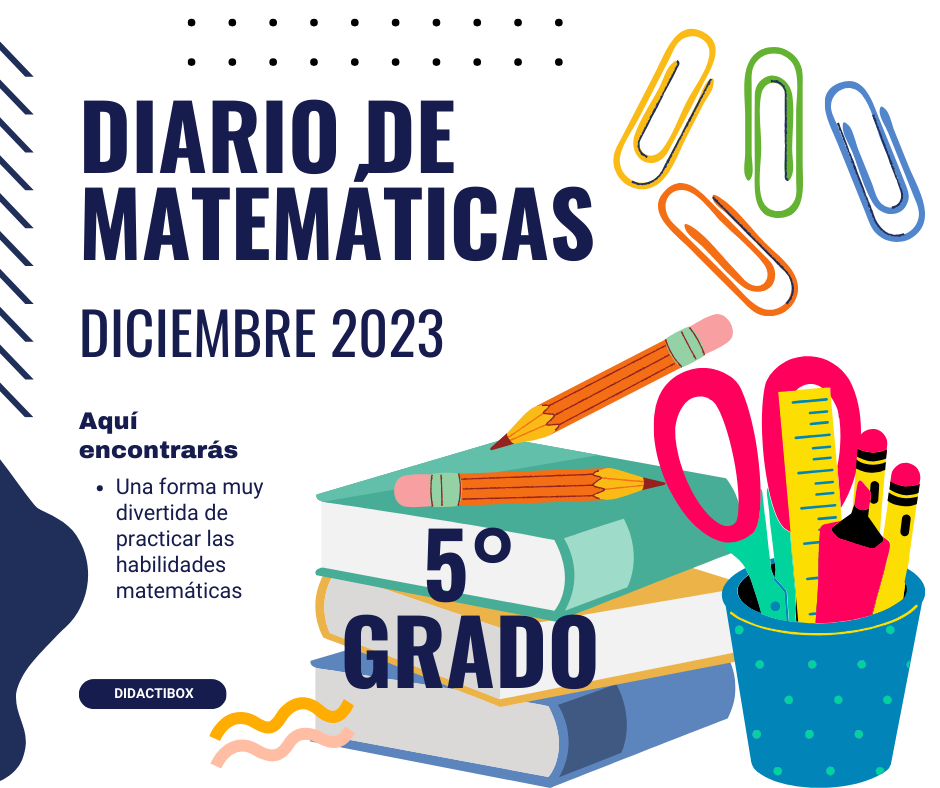 Diario de matemáticas para 5° de primaria mes diciembre
